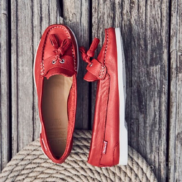 Chatham Arora Red Leather Boat Shoe -SALE – BFR Equestrian & Country